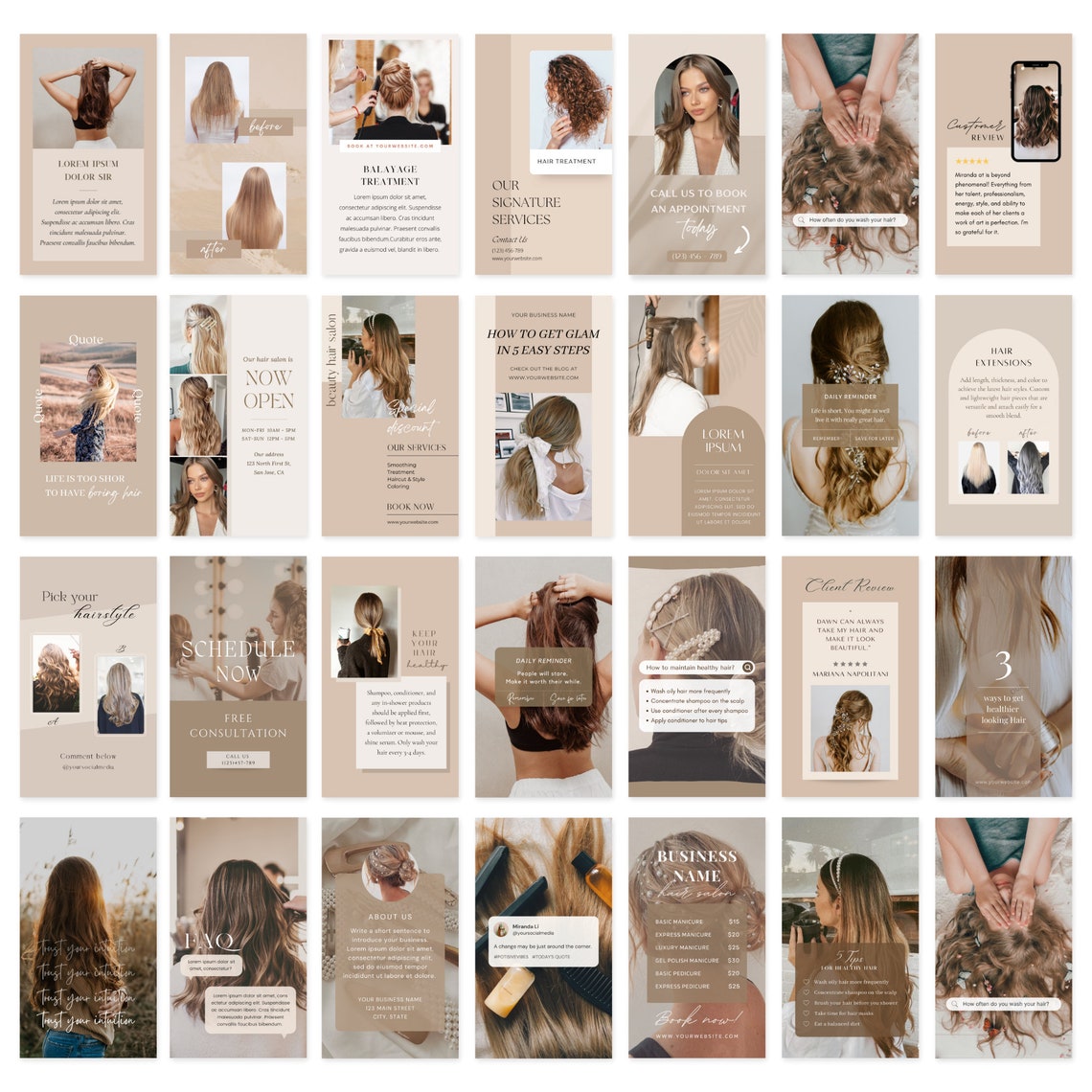 Hair Stylist Instagram Story Template Hair Beauty Salon - Etsy