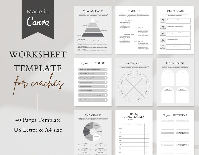 Coaching Worksheet Templates Coaching Ebook Templates Lead - Etsy