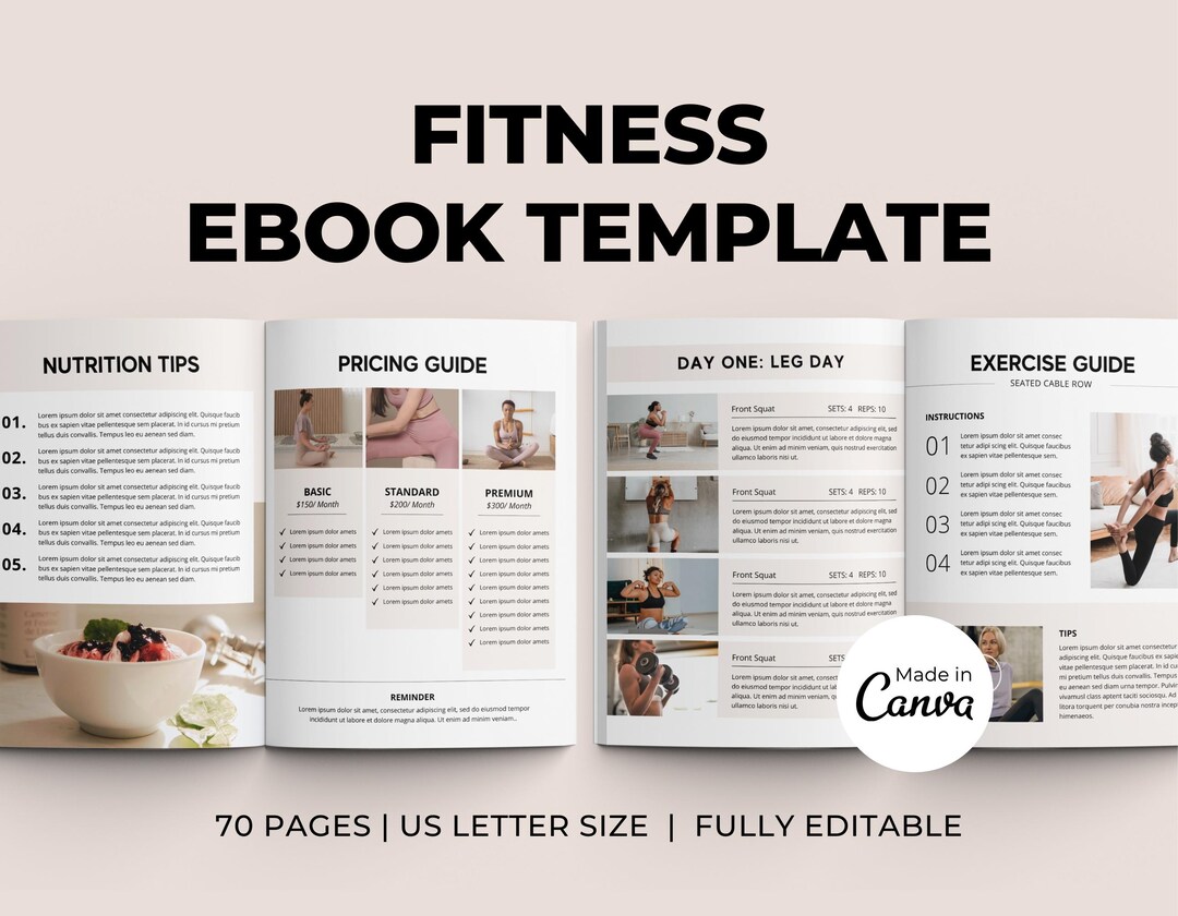 Fitness Ebook Template| Workout Plan Fitness Ebook | Fitness Planner ...