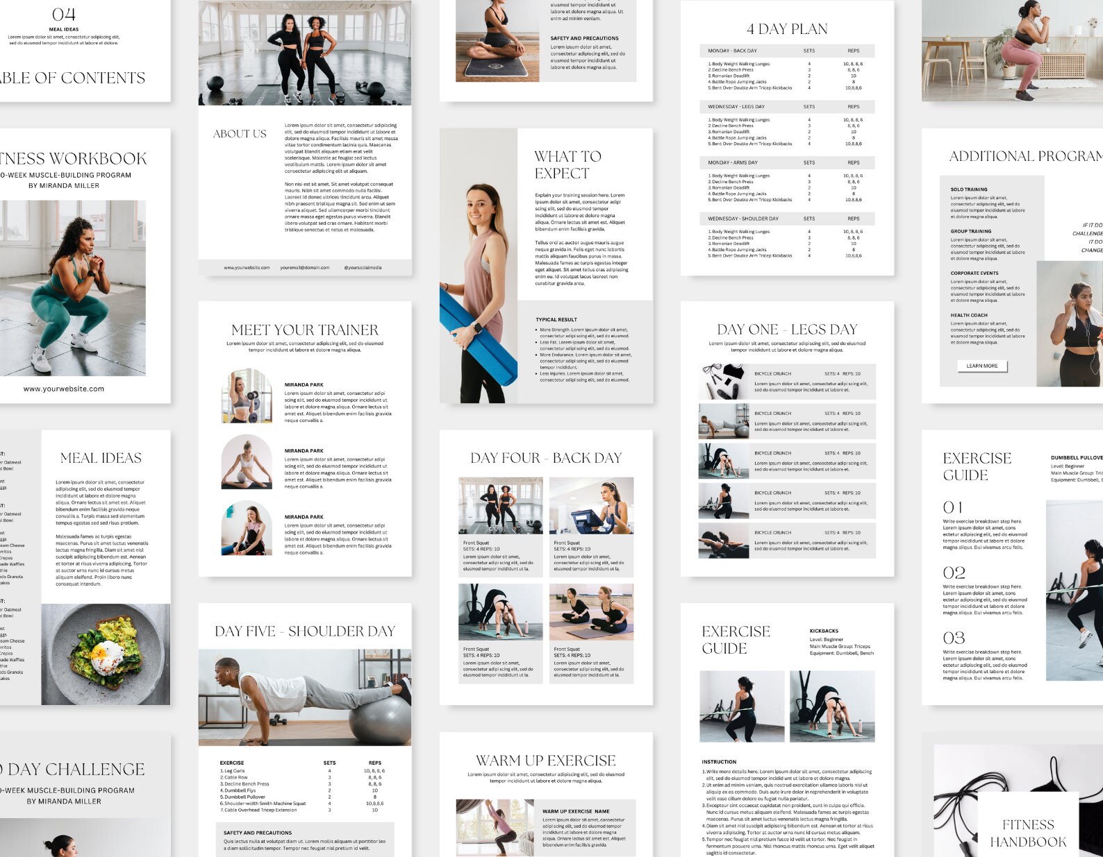 Fitness Ebook Template| Workout Plan Fitness Ebook | Fitness Planner ...