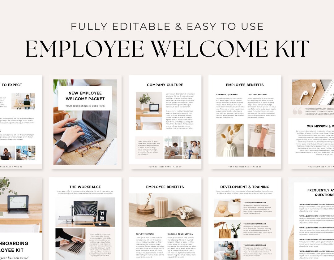 Employee Onboarding Template | New Hire Handbook | Training Manual Template | Employee Welcome ...