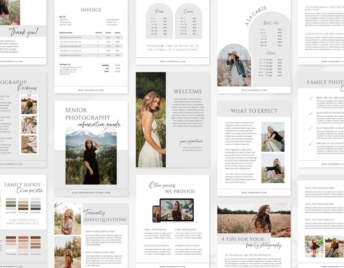Senior Photography Welcome Guide Template| Client Guide Template ...