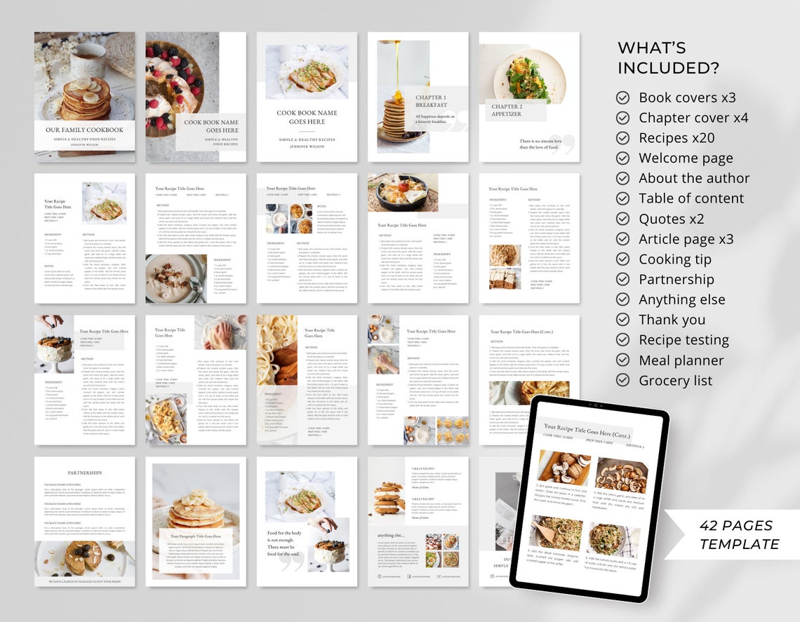 Recipe Book Template | Canva Cookbook Template | Recipe Ebook Template ...