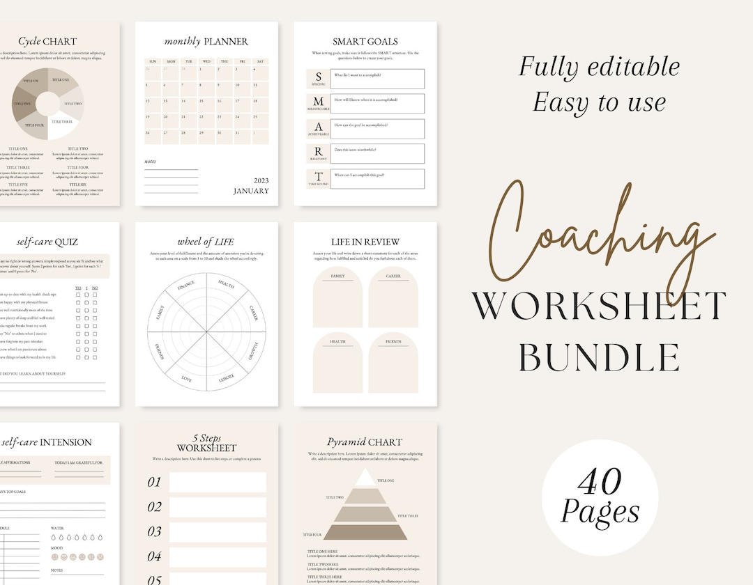Coaching Worksheets | Coaching Workbook Template | Enneagram Template ...
