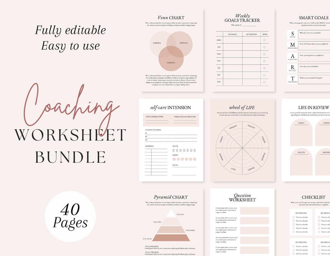 Coaching Worksheets | Coaching Workbook Template | Enneagram Template| Life Coach Spiritual Lead ...