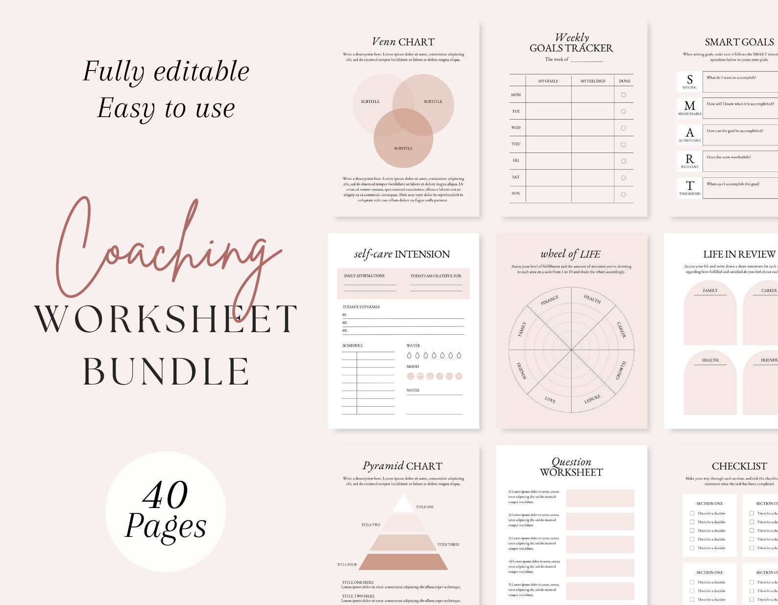 Coaching Worksheets | Coaching Workbook Template | Enneagram Template ...