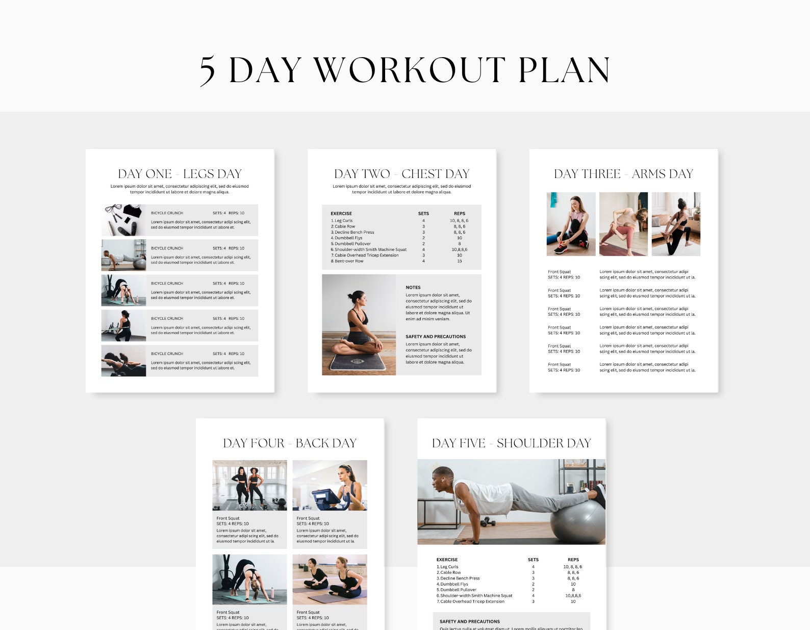 Fitness Ebook Template | Fitness Program Planner | Fitness Yoga Coach ...