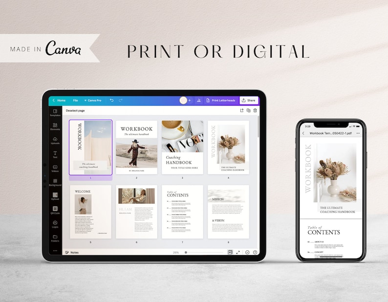 Editable Workbook Template Canva Coaching Ebook Template | Etsy