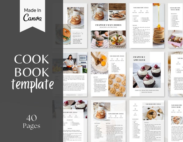MINIMAL Recipe Template BUNDLE, Printable Recipe Template, Recipe Card ...
