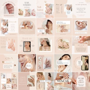 Instagram Post Templates | Nail Salon Social Media | Esthetician Nail ...