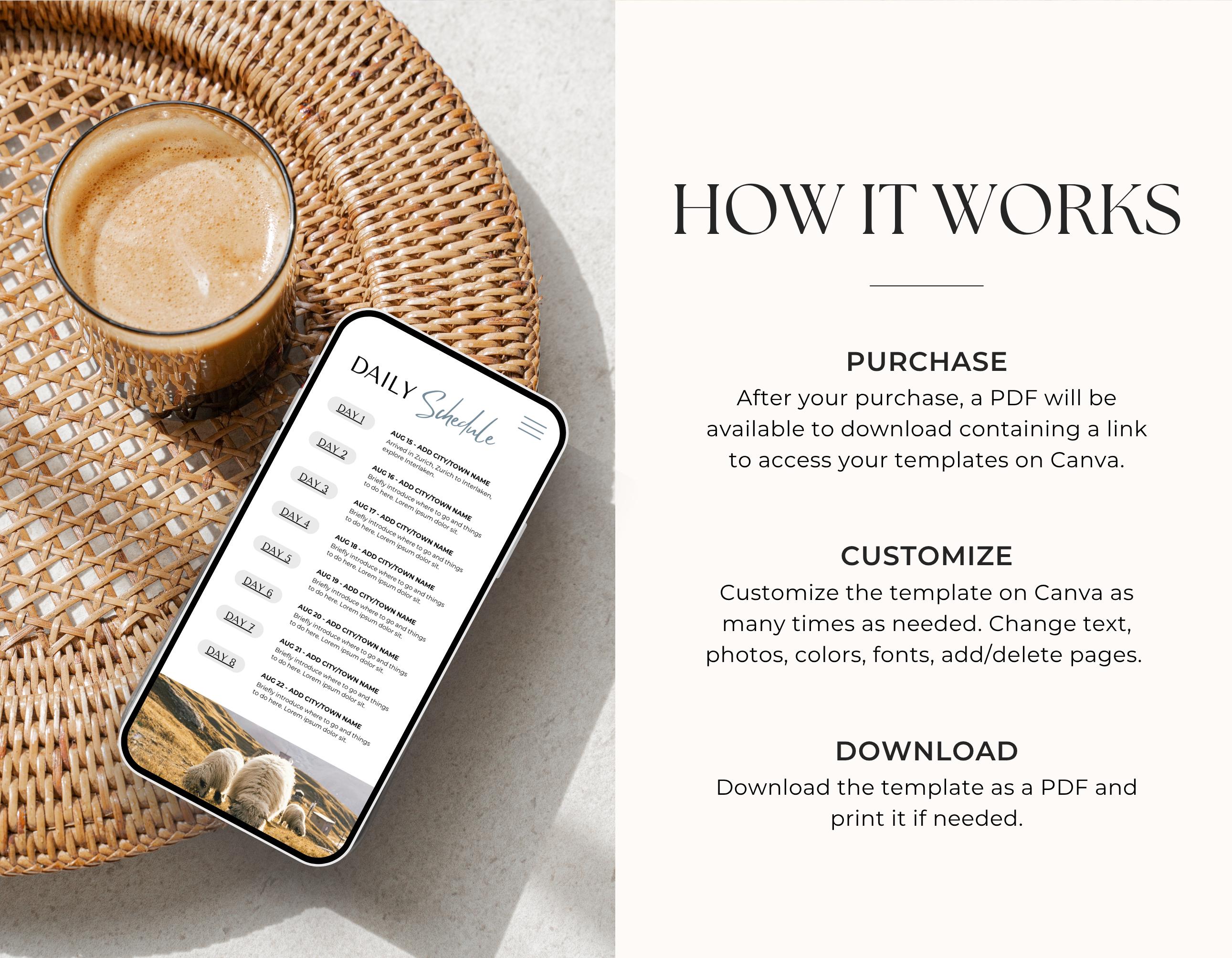 Editable Travel Itinerary Template | Trip Itinerary | Printable Travel ...