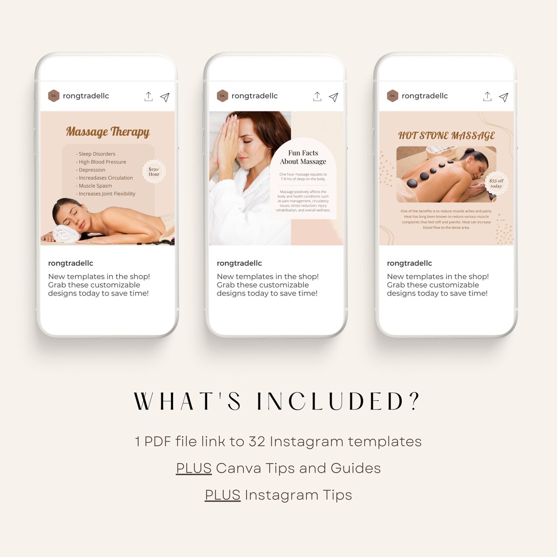 Massage Therapist Instagram Post Templates |esthetician Social Media ...