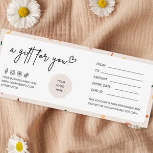 Gift Certificate Template | DIY Gift Card | Printable Gift Voucher ...