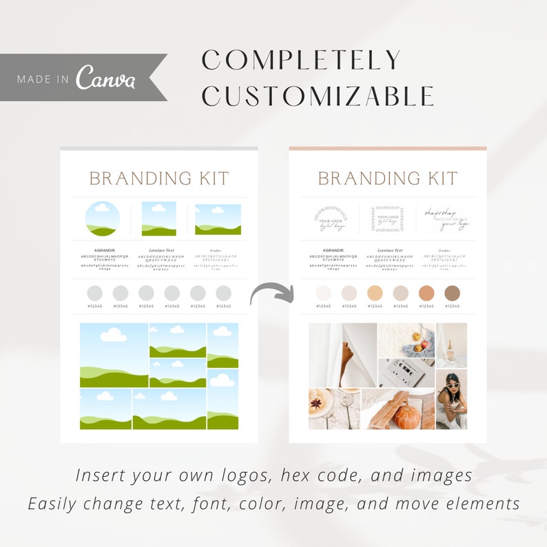 Brand Kit Template Mini Brand Board Template Premade - Etsy