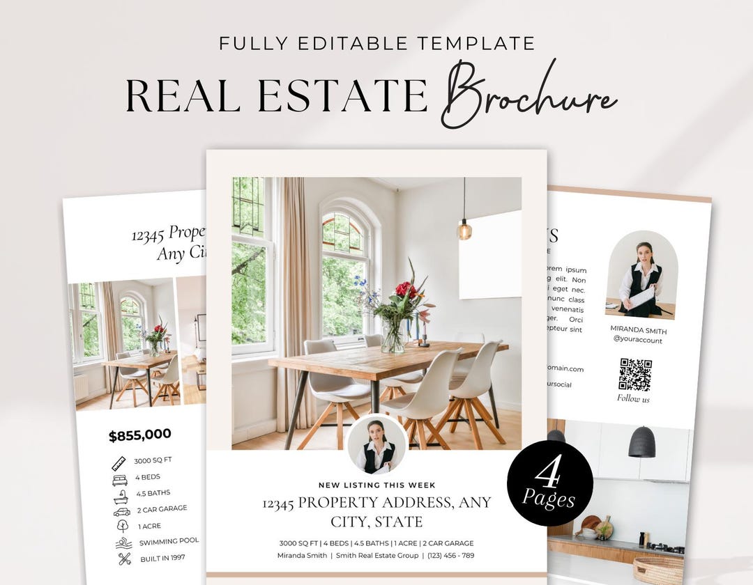 Real Estate Brochure | Open House Flyer Template|real Estate Marketing ...