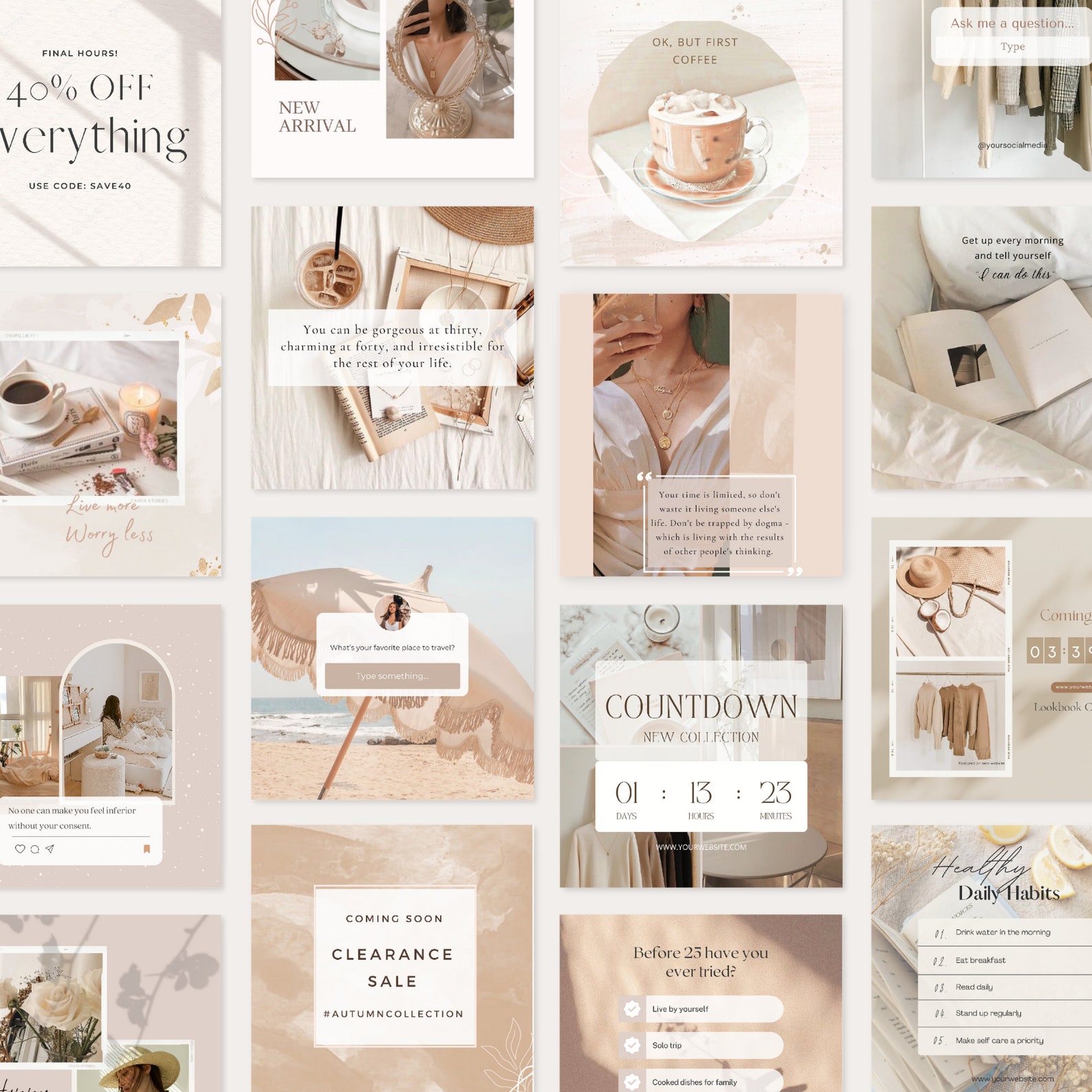 100 Instagram Templates Minimalist Instagram Post Template - Etsy