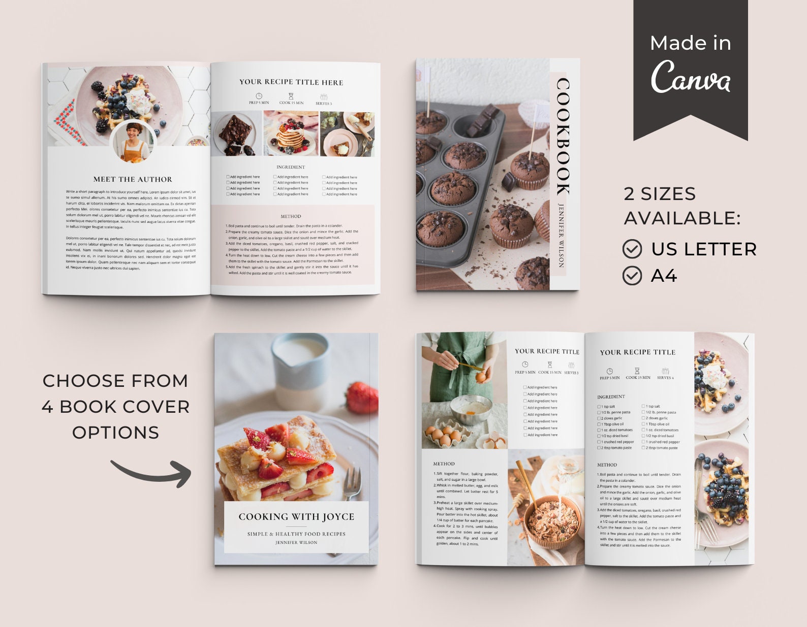 Cookbook Template | Editable Recipe Book Template | Printable Family ...