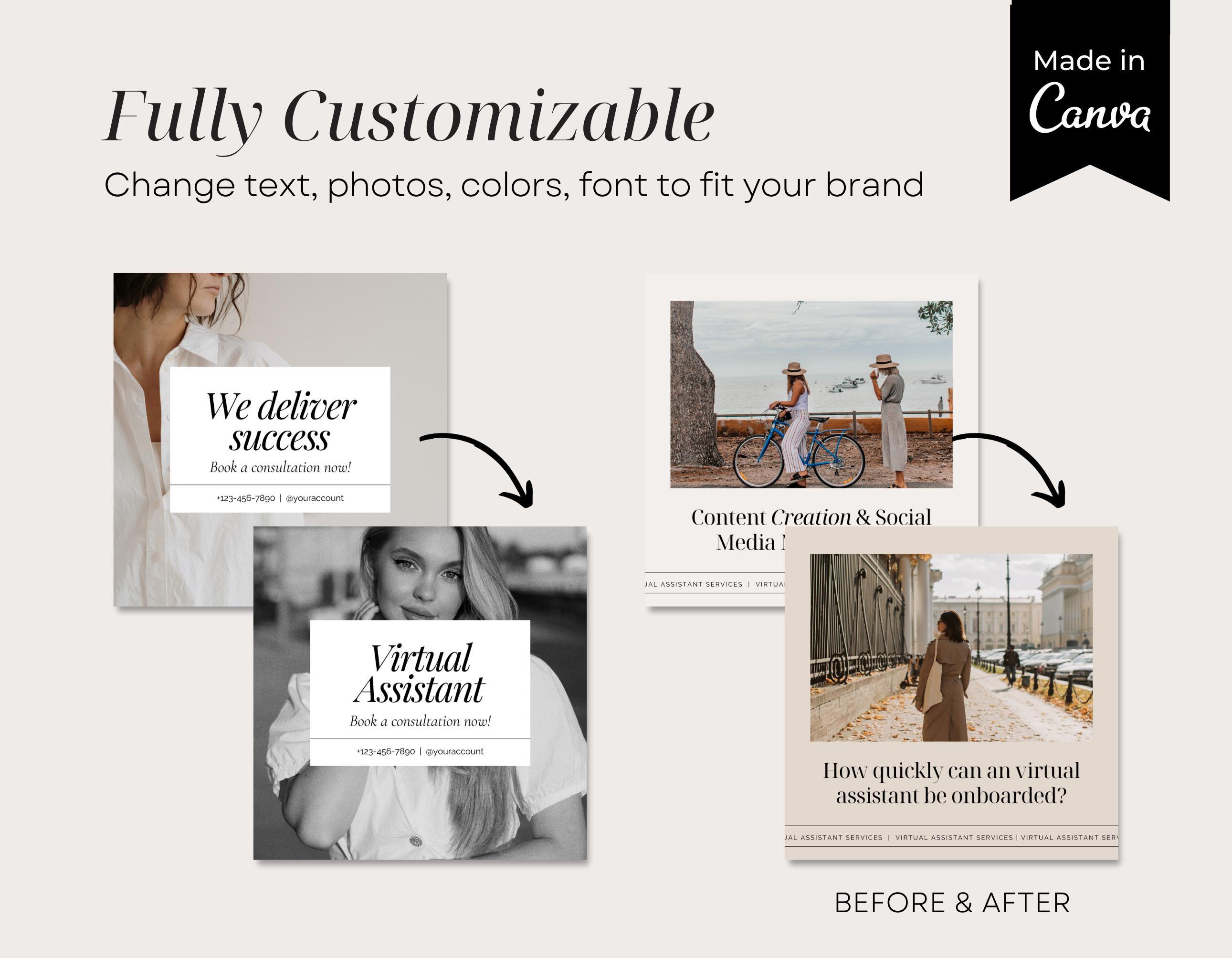 Virtual Assistant Instagram Templates | Social Media Manager Templates ...