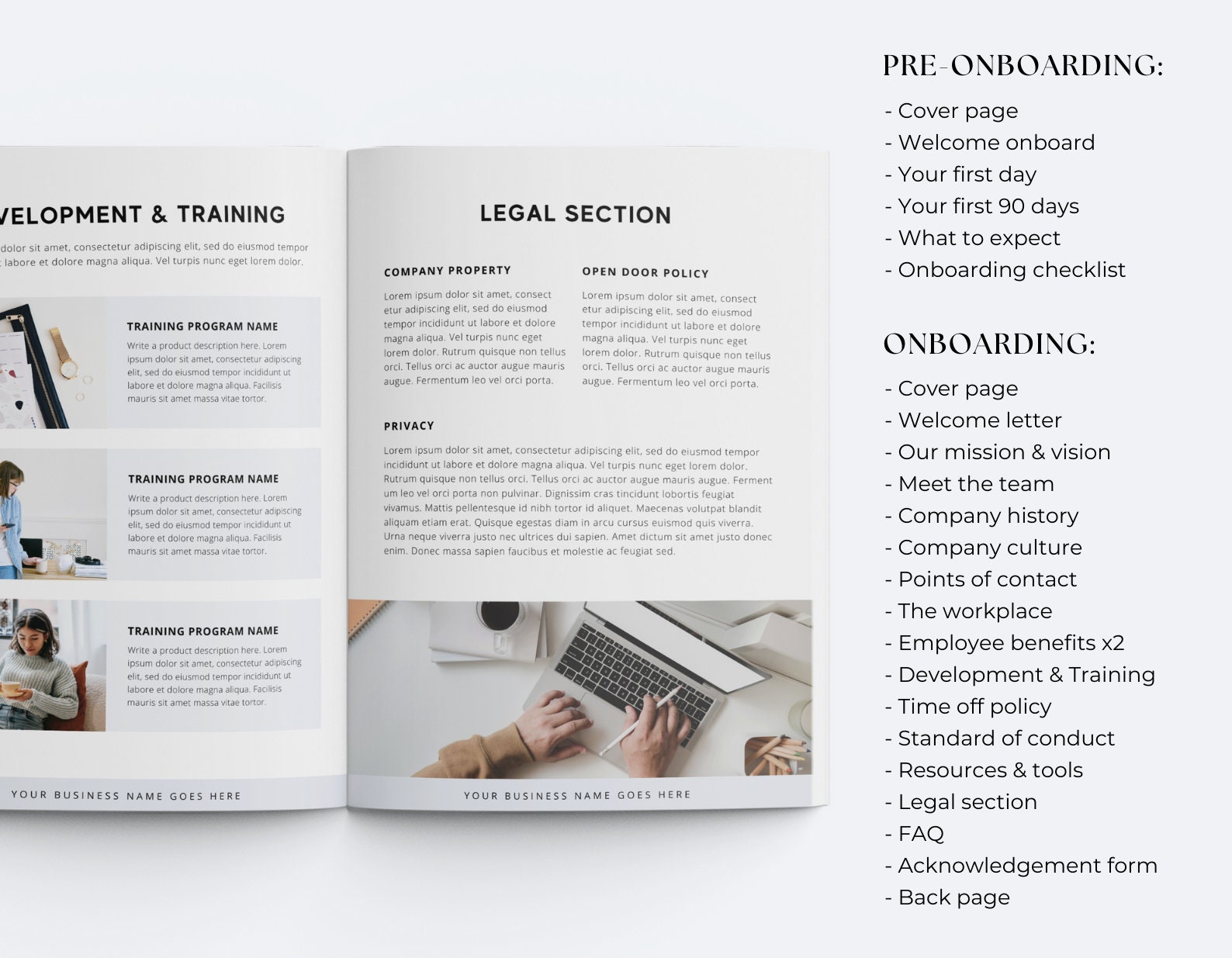 Employee Onboarding Template | New Hire Handbook | Training Manual ...