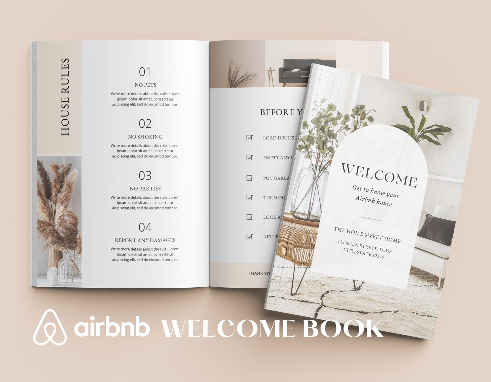 Airbnb Welcome Book Template House Host Manual Guidebook - Etsy