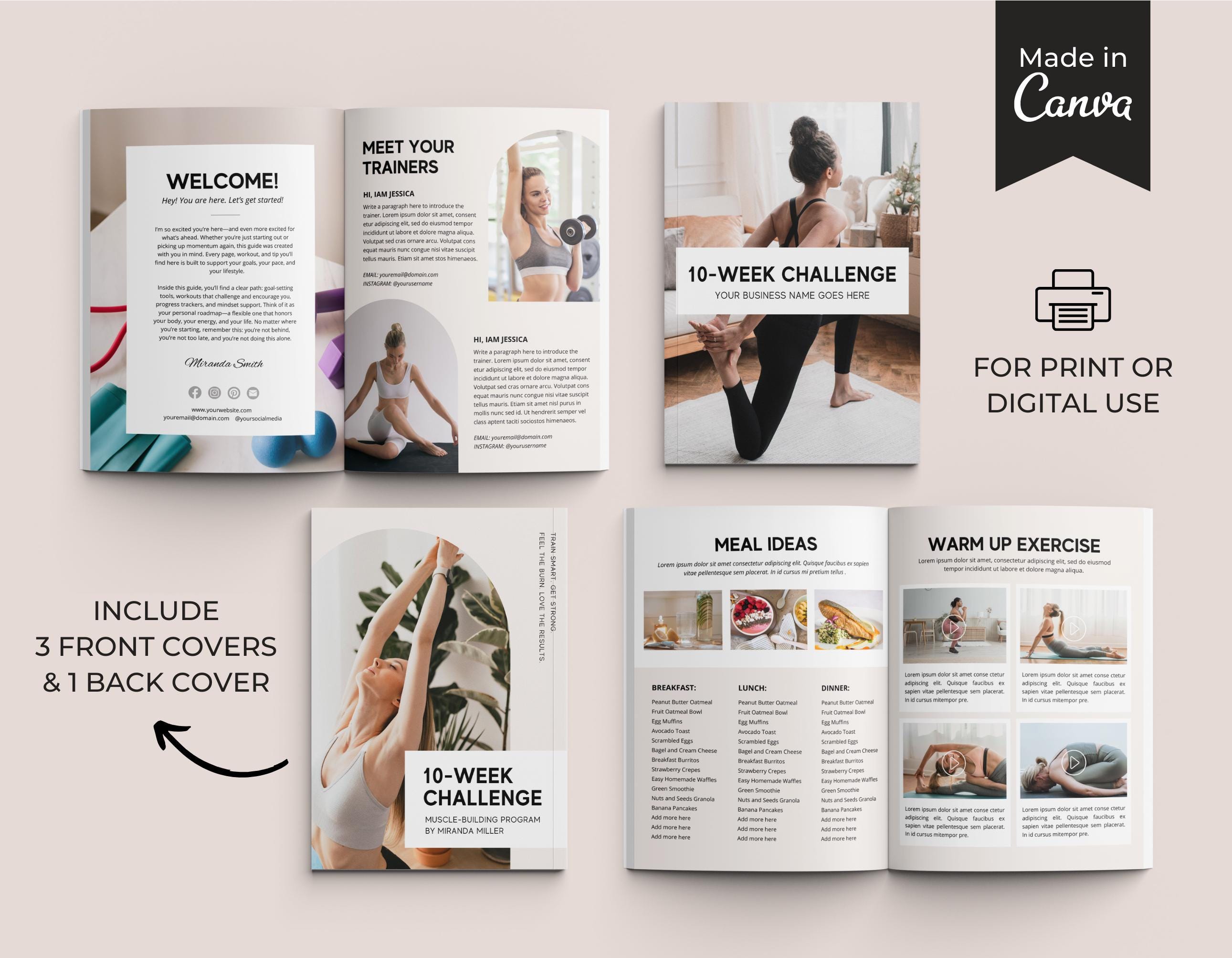 Fitness Ebook Template | Fitness Program Planner | Fitness Yoga Coach ...