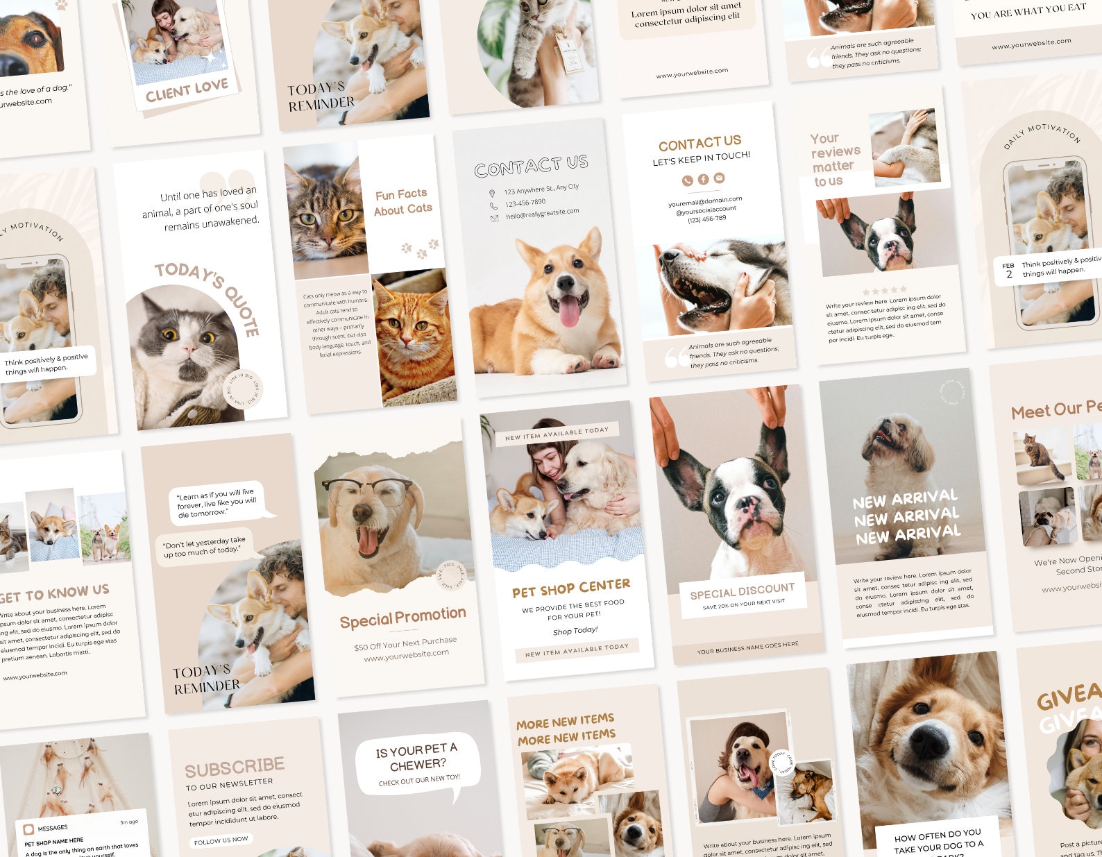 Pets Instagram Post Template | Pet Instagram Story Template | Social ...