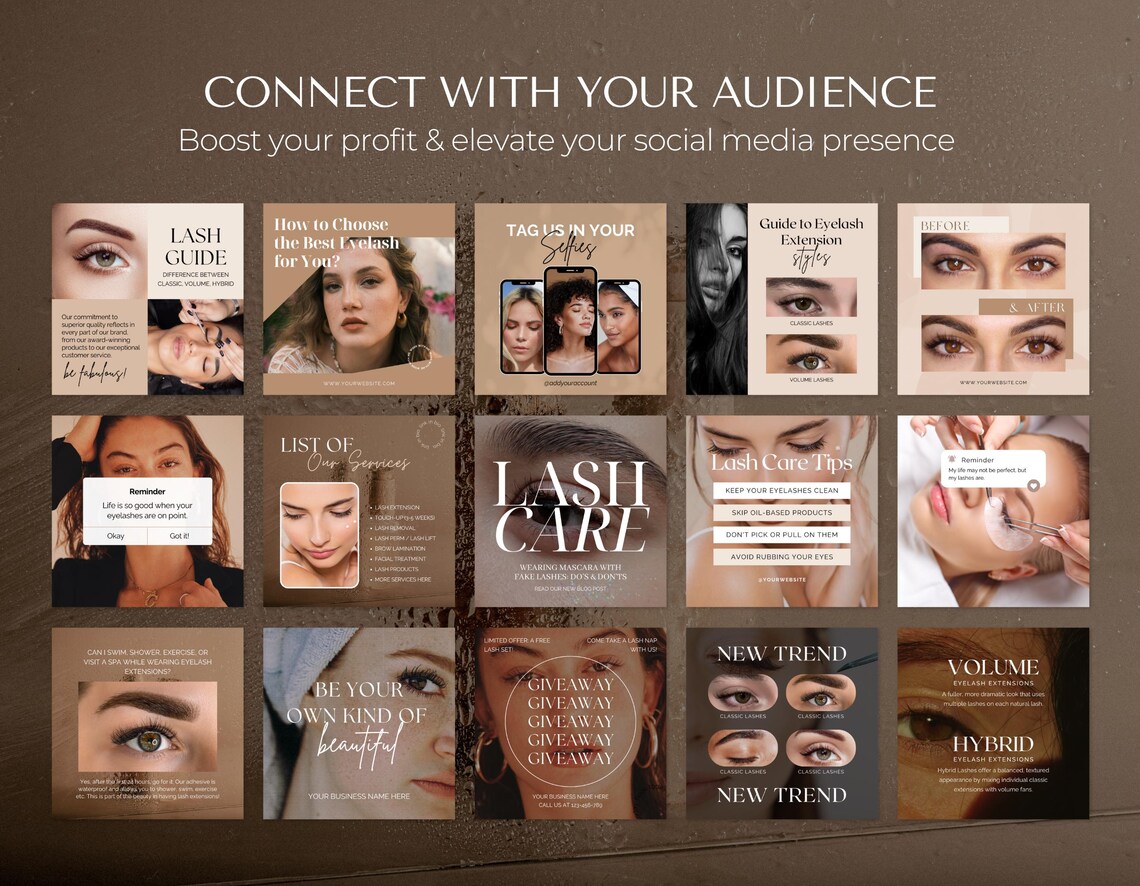 Lash Tech Instagram Post Template | Lash Extension | Story Highlight ...