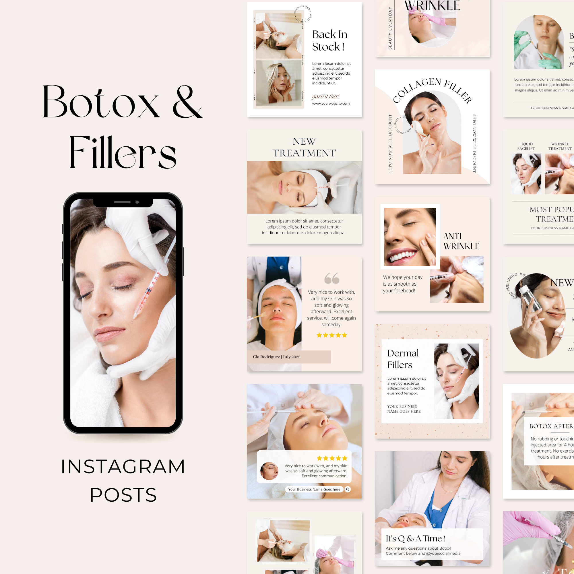 Botox and Lip Filler Instagram Post Templates | Nurse Injector ...