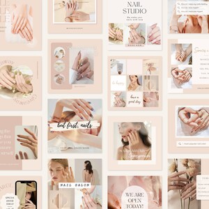 Instagram Post Templates | Nail Salon Social Media | Esthetician Nail ...