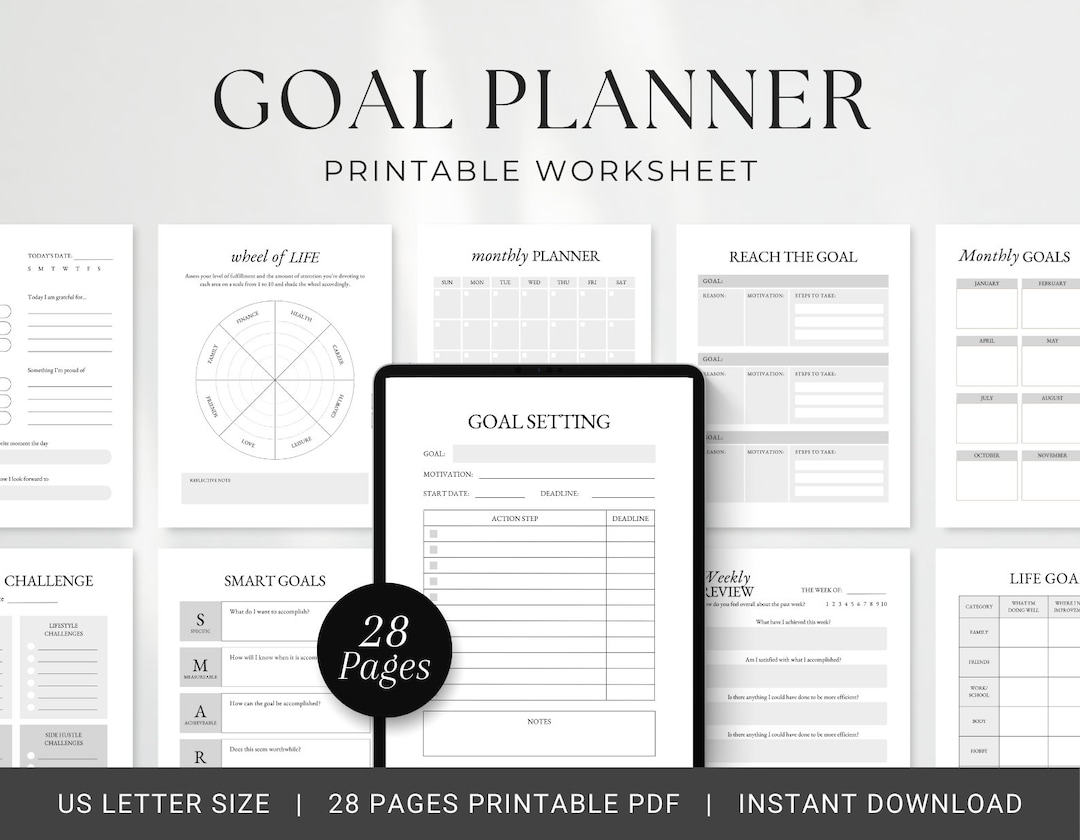 Goal Setting Planner Template 2024 SMART Goal Tracker Goal Planning ...