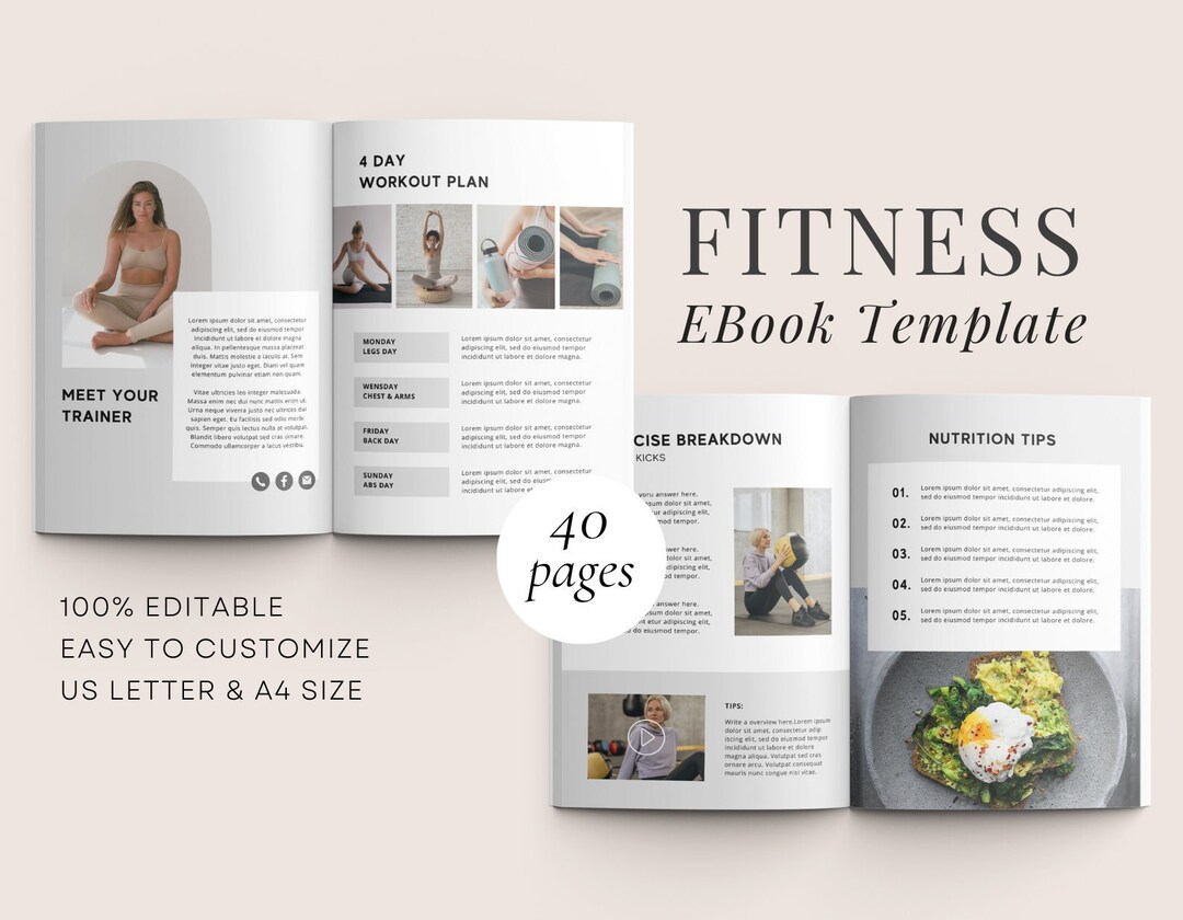Fitness Ebook Template Workout Plan Fitness Ebook Fitness Planner Ebook ...