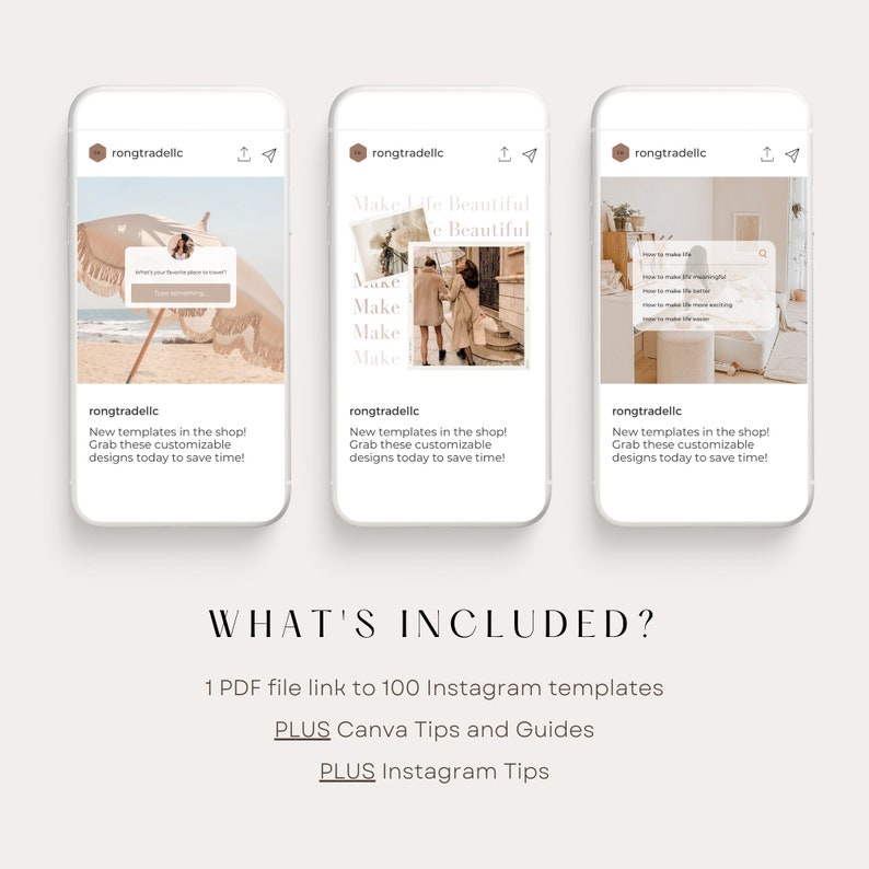 100 Instagram Templates Minimalist Instagram Post Template - Etsy