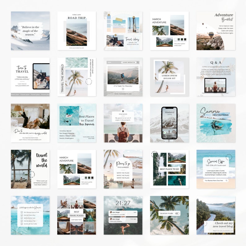 Travel Instagram Templates Travel Agent Instagram Post - Etsy