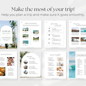 Travel Itinerary Template | Printable Travel Guide | Travel Agent ...
