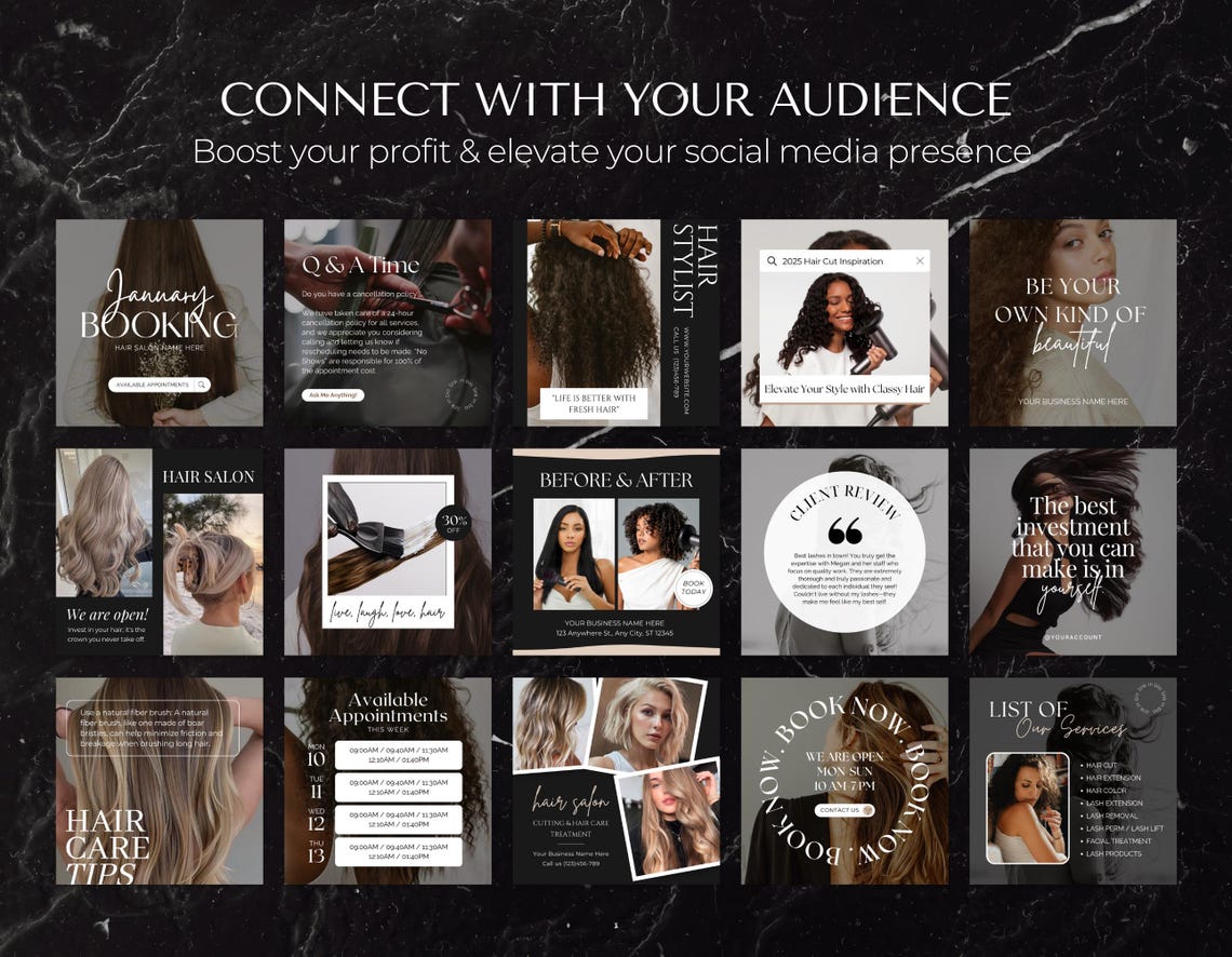 Hair Instagram Post Template | Hair Salon Social Media Template ...