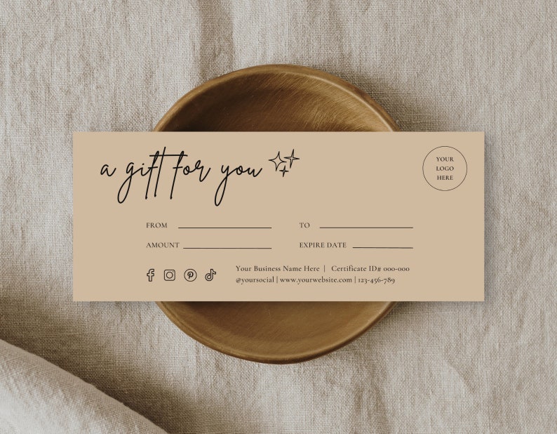 Gift Certificate Template DIY Gift Card Printable Gift - Etsy