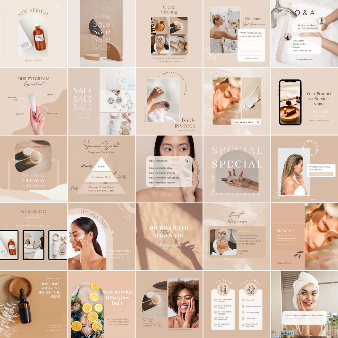 Esthetician Instagram Post Templates Skincare Social Media - Etsy
