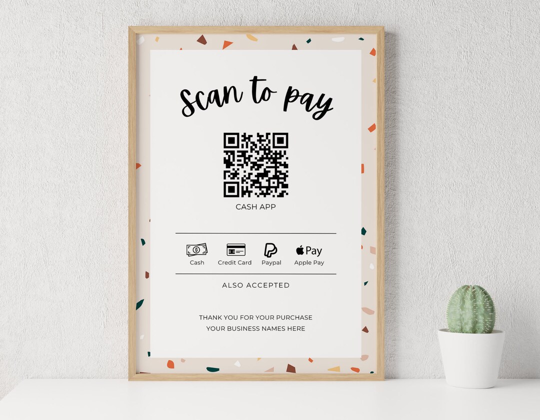 Scan to Pay Sign | QR Code Sign | Printable Payment Sign | Accepted ...