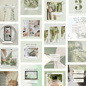 Green Instagram Templates Minimalist Instagram Post Template - Etsy