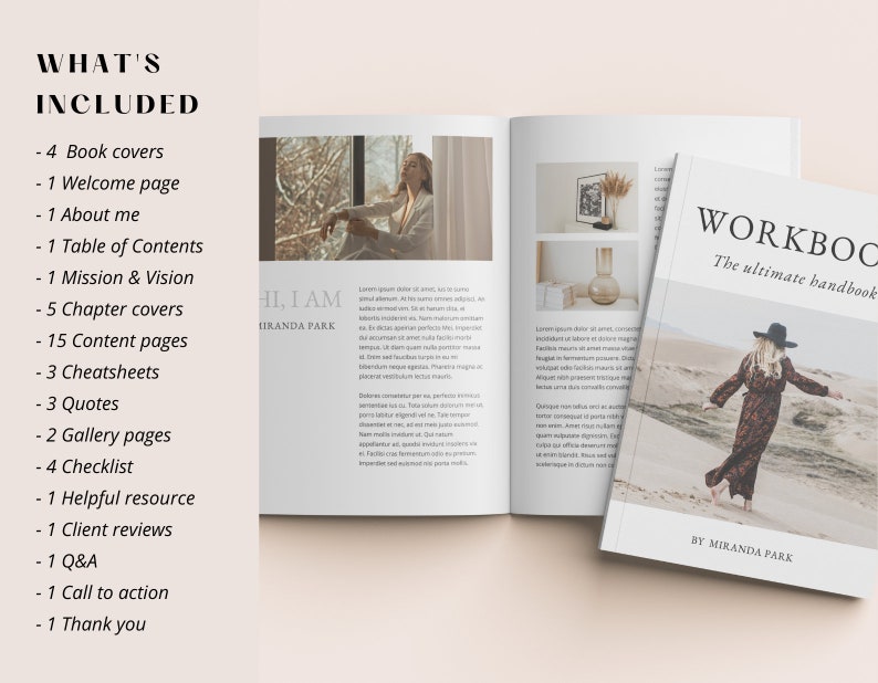 Editable Workbook Template Canva Coaching Ebook Template | Etsy