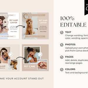 Pets Instagram Template | Pet Shop Grooming Business | Social Media ...