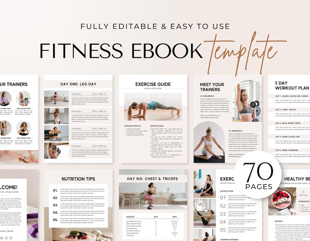 Fitness Ebook Template | Fitness Program Planner | Fitness Yoga Coach ...