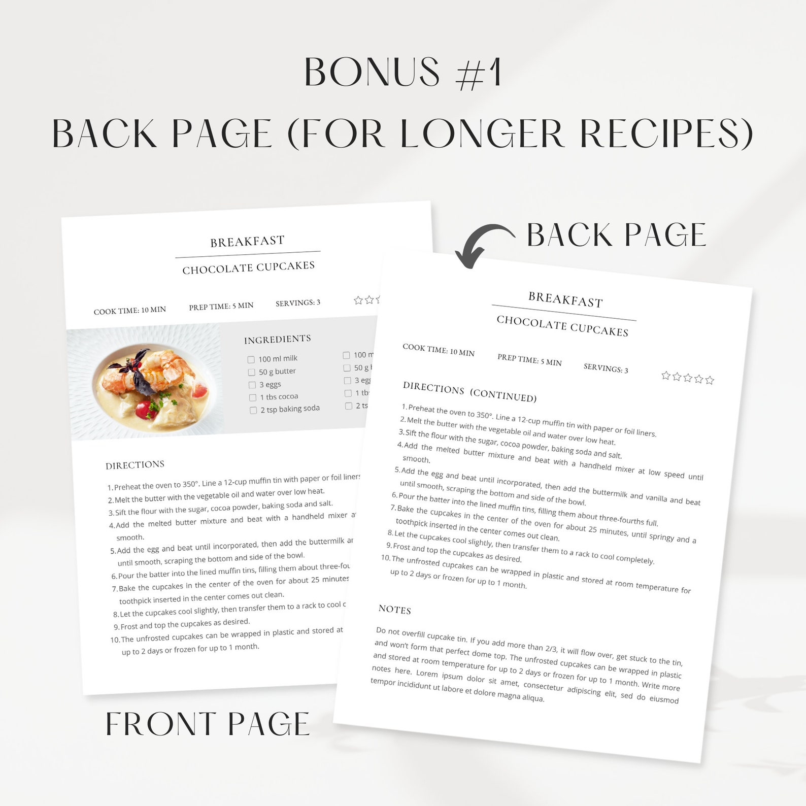 Recipe Template Editable Recipe Sheet Template Printable - Etsy