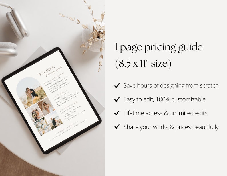 Photography Pricing Template Wedding Pricing Guide Wedding - Etsy