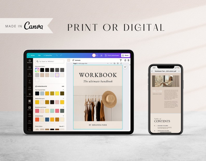 Editable Workbook Template Canva Coaching Ebook Template - Etsy