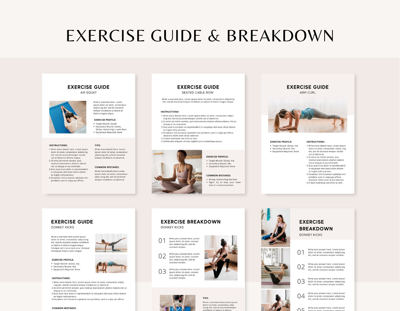 Fitness Ebook Template Fitness Program Planner Fitness - Etsy UK