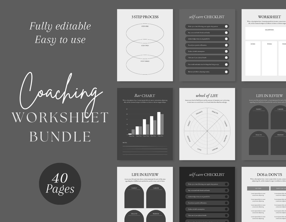 Coaching Worksheet Templates | Coaching Ebook Templates | Lead Magnet ...