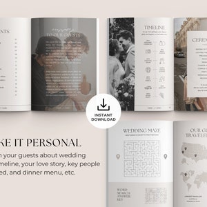 Wedding Day Magazine Template | Wedding Program Template | Infographic ...