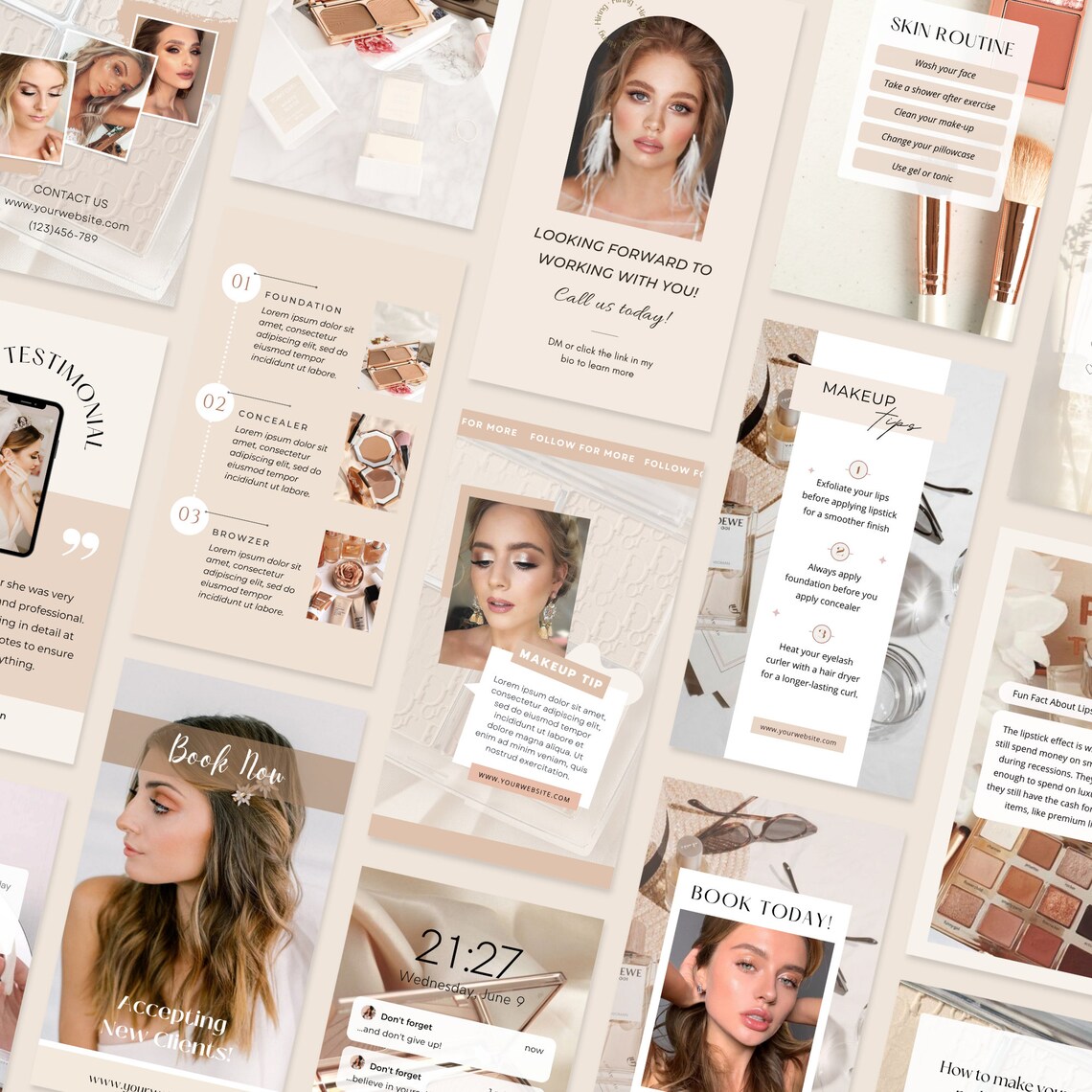 Makeup Artist Instagram Story Templates Beauty Skincare - Etsy