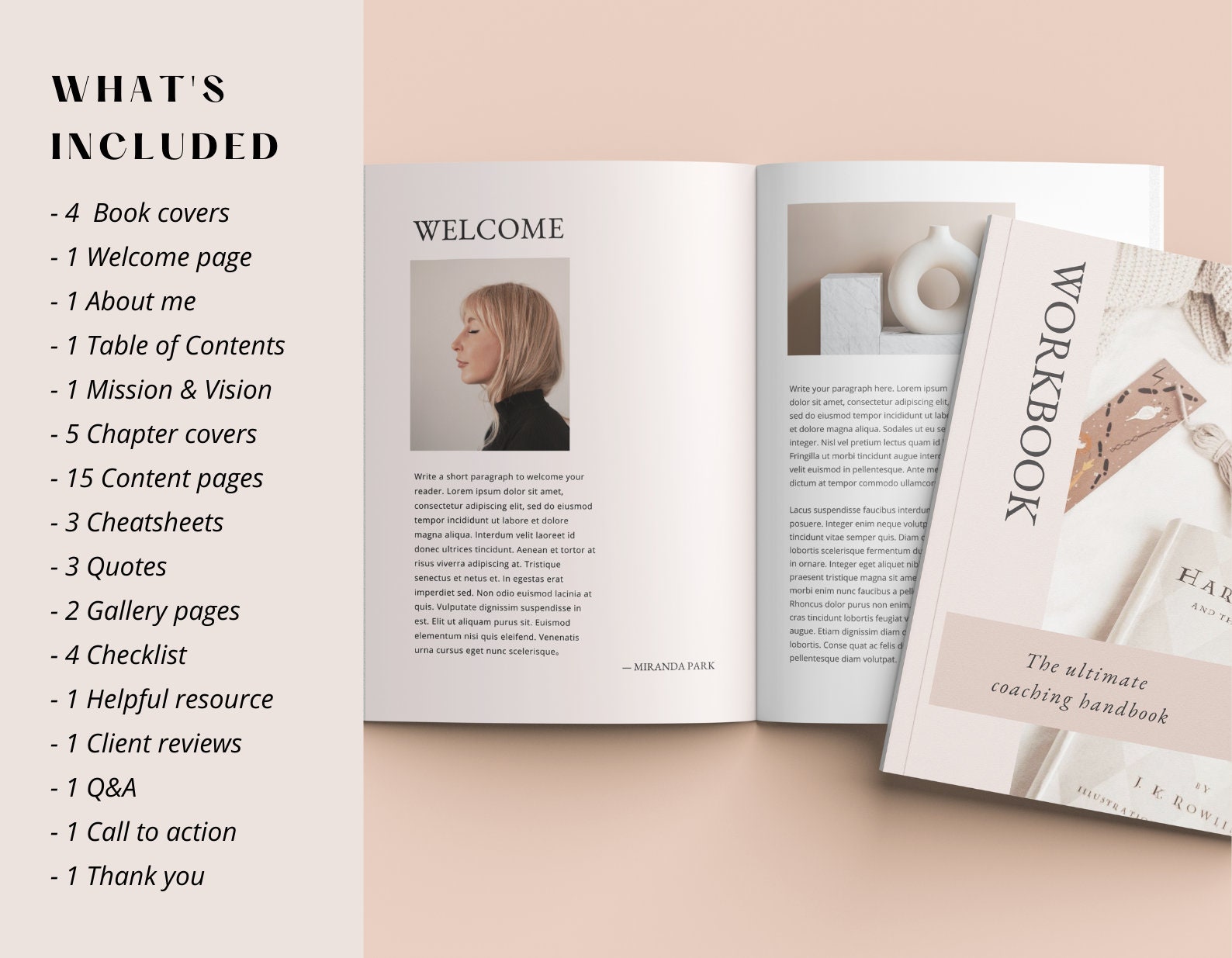 Editable Workbook Template Canva Coaching Ebook Template - Etsy